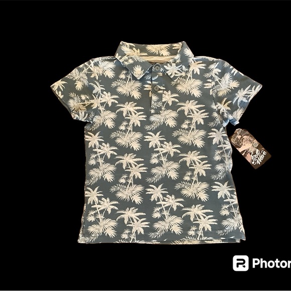 First Wave | Shirts & Tops | Boys Sz 6 Palm Tree Polo Shirt Blueish ...